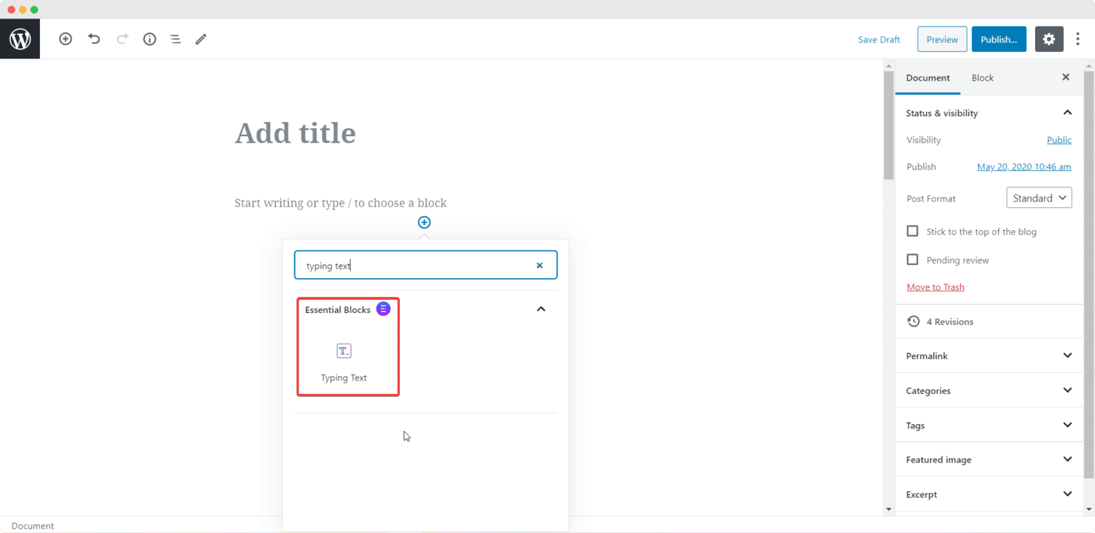 EB Typing Text - Essential Blocks