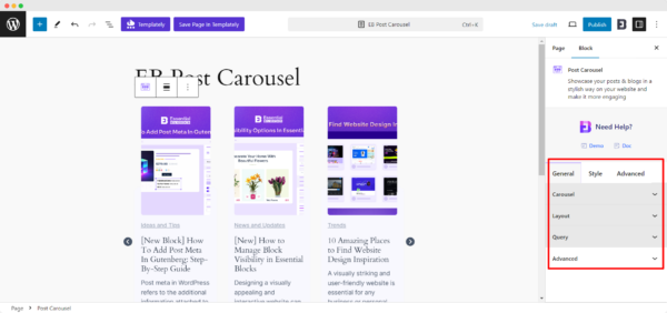 EB Post Carousel - Essential Blocks
