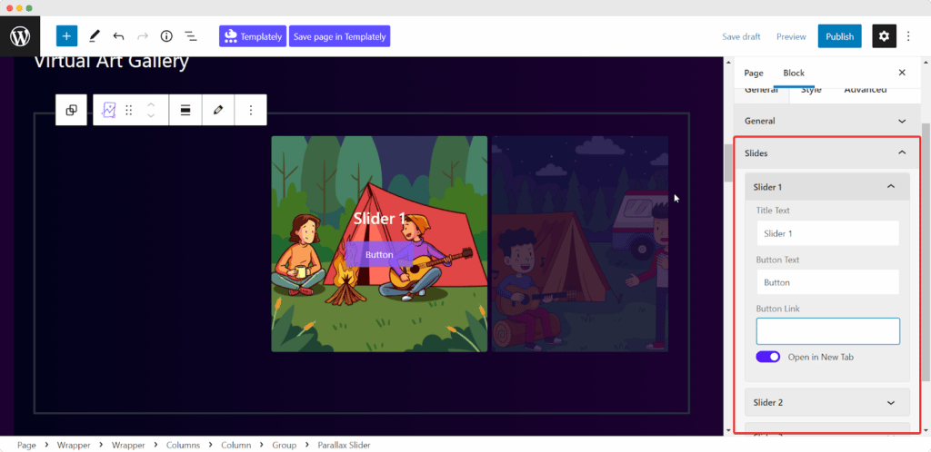 How To Use Parallax Slider Block To Create Motion Effects In Gutenberg?