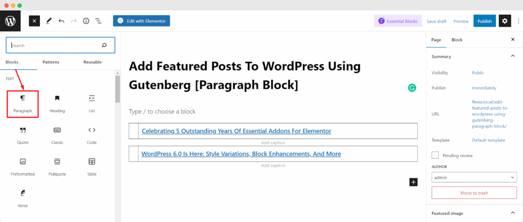 [2025] How to Add Featured Posts To WordPress Using Gutenberg? - Essential Blocks