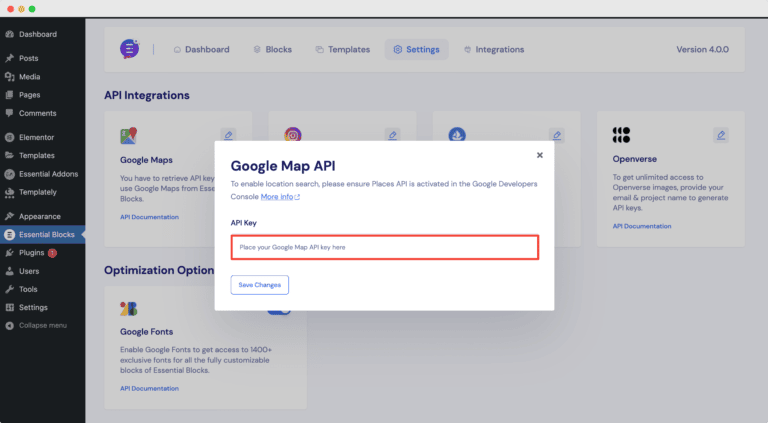 How To Retrieve Google Maps API With Essential Blocks? - Essential Blocks