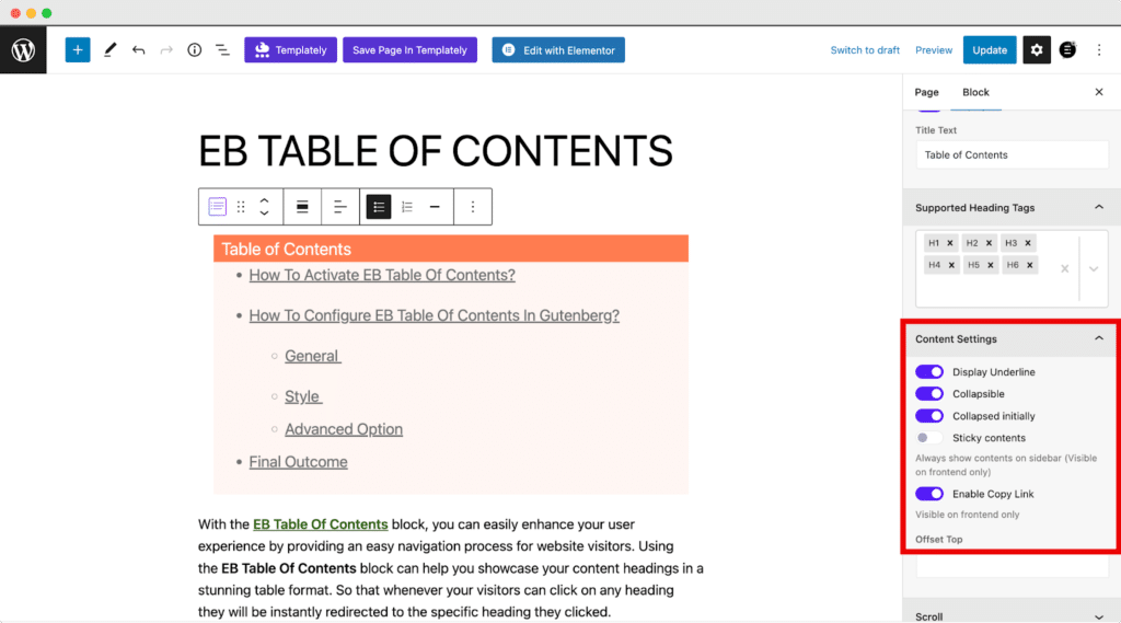 EB Table Of Contents - Essential Blocks