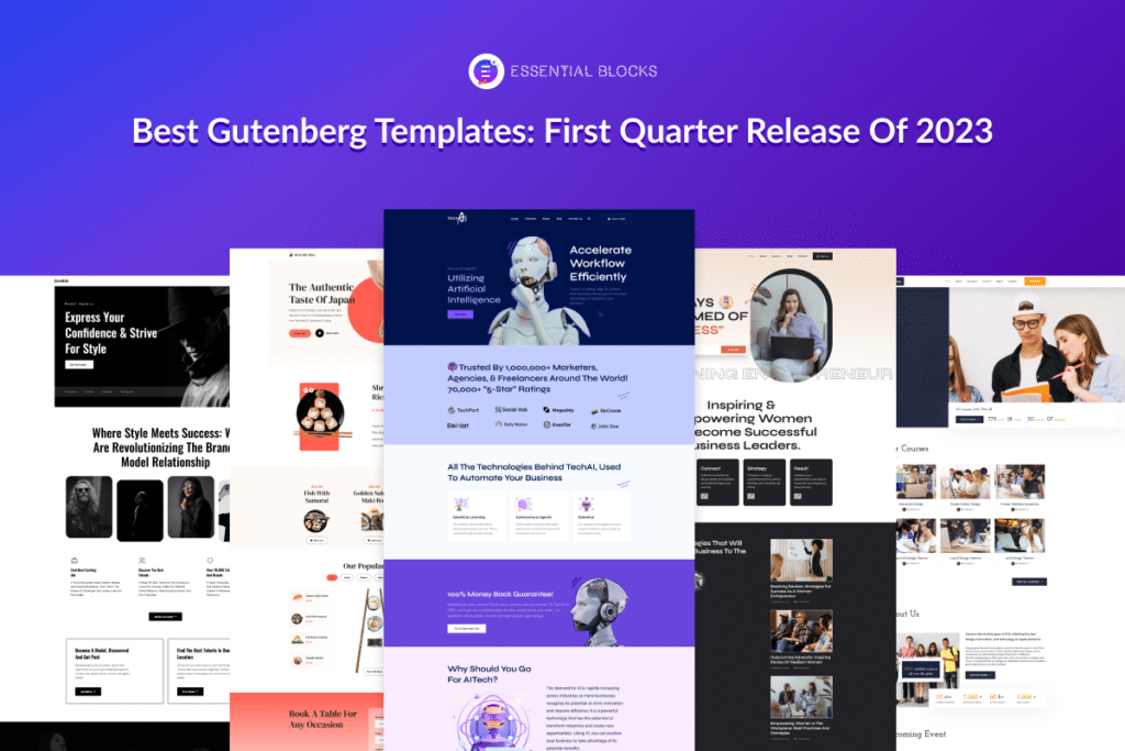 Best Gutenberg Templates Collection From 2023 First Quarter - Essential ...