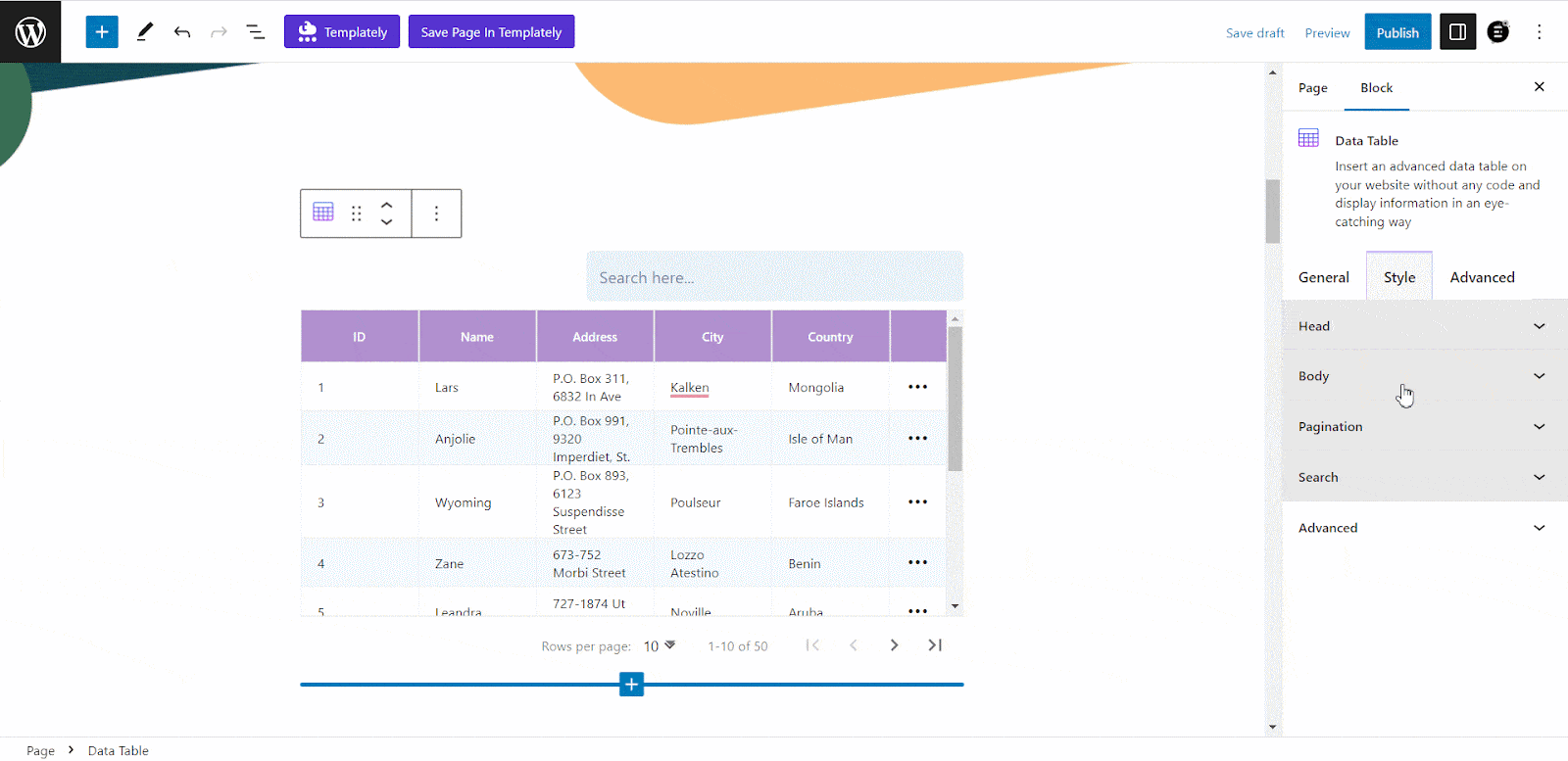 EB Data Table - Essential Blocks