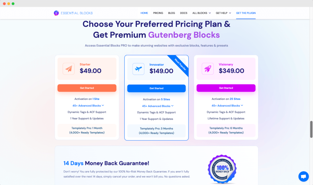 How To Purchase Essential Blocks PRO Version? - Essential Blocks