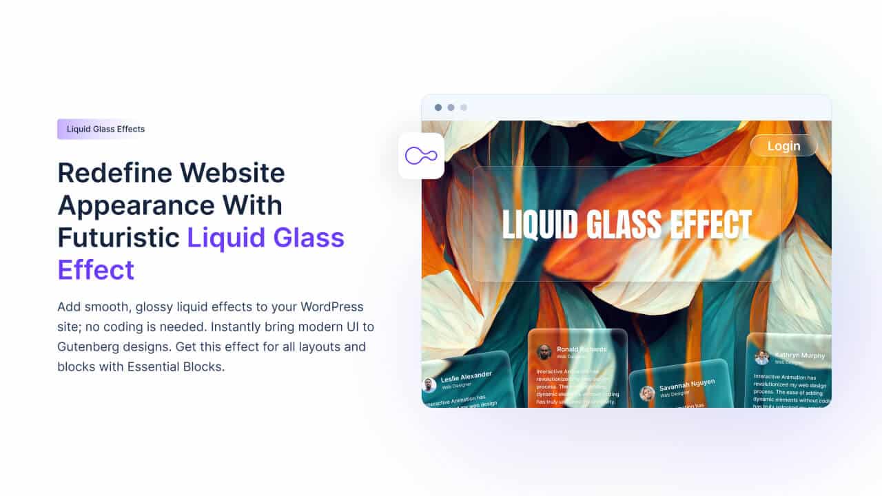 Liquid Glass Effect | Essential Gutenberg Blocks for WordPress