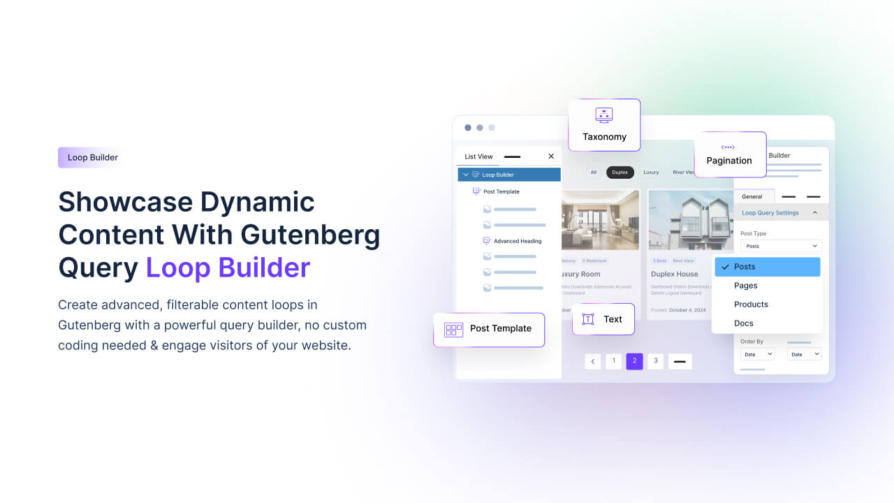 Query Loop Builder | Essential Gutenberg Blocks for WordPress